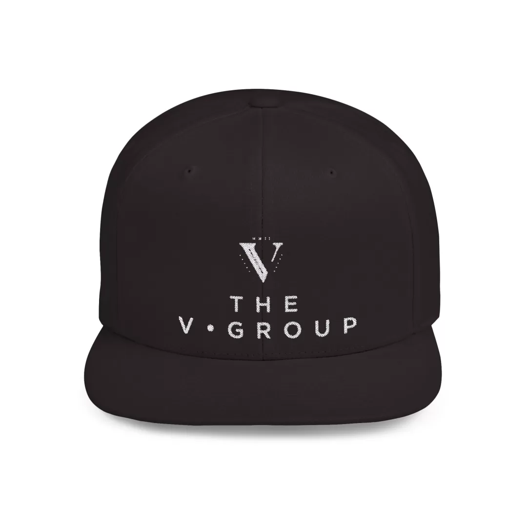 The V Group - Flat Bill Snapback (Logo + Text Version) - The V Group